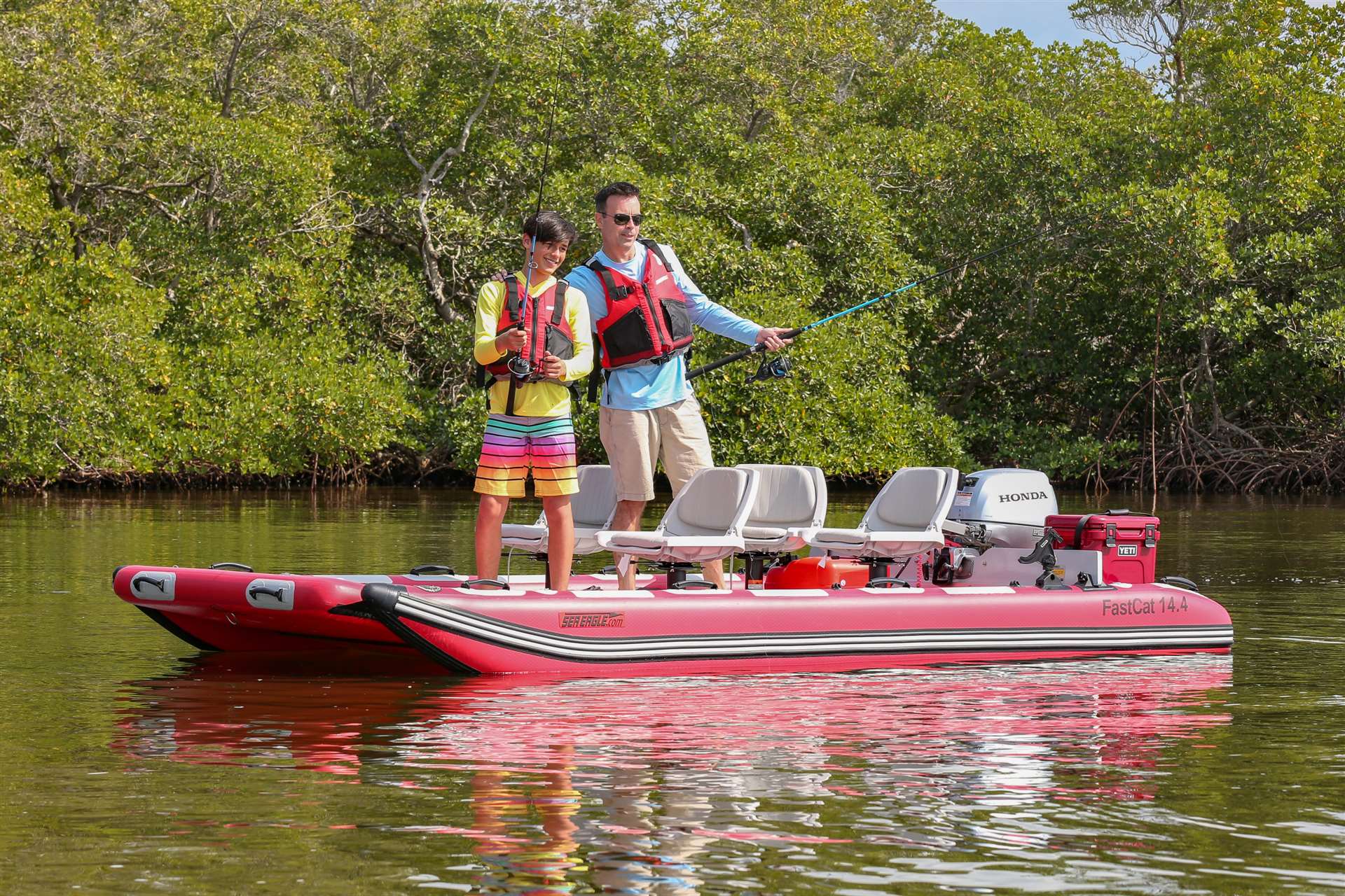 Sea Eagle FastCat14 4 person Inflatable Boat. Package Prices starting ...